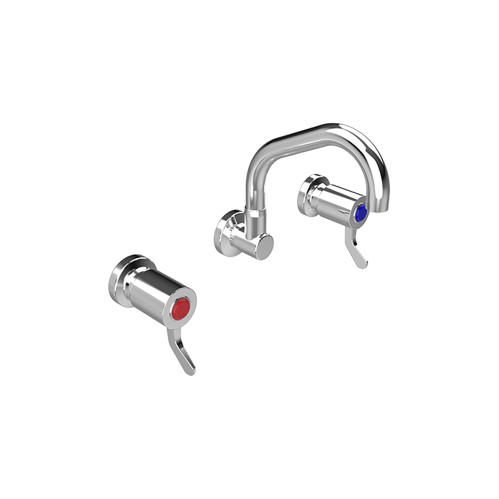 Wall Mounted Sink Set with High Upswept Swivel | Britex Australia