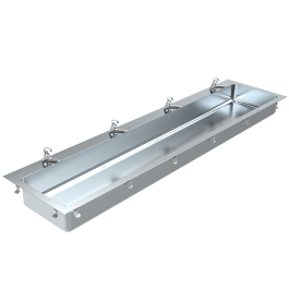 PWD Flat Rim Stainless Steel Trough | Britex